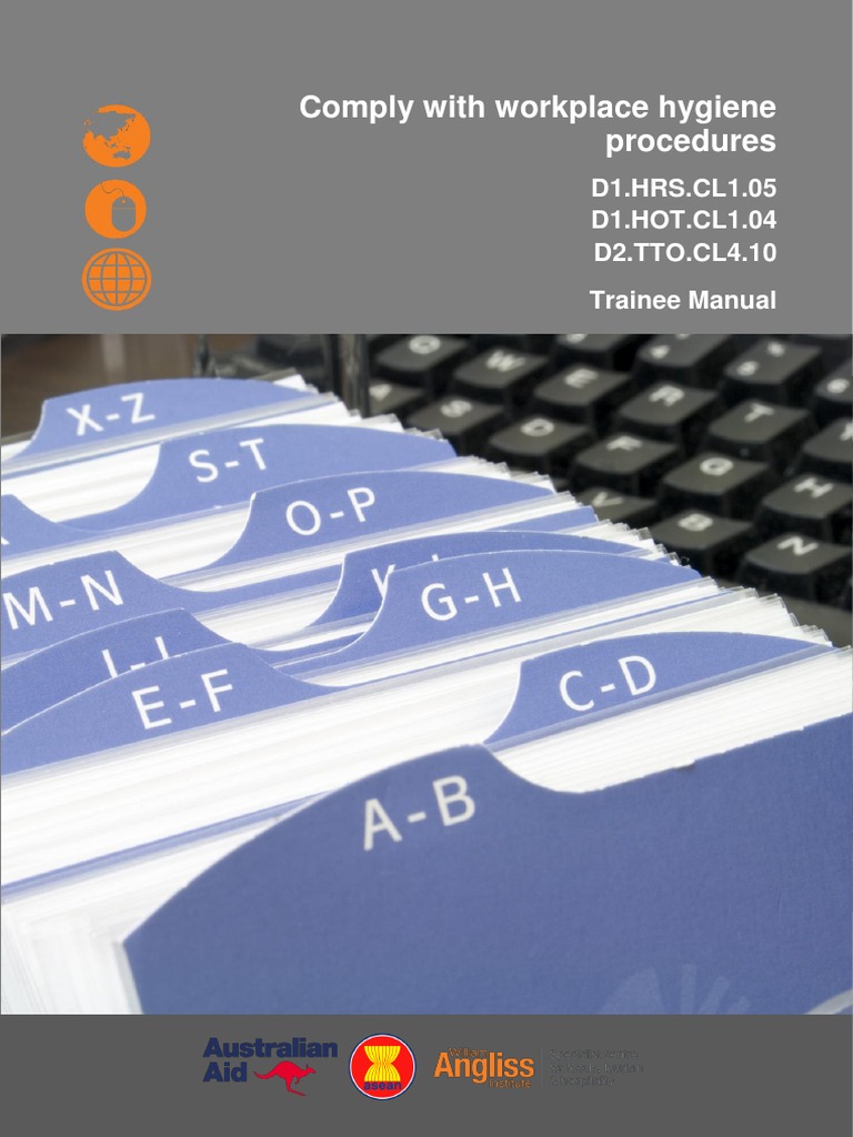 Comply With Workplace Hygiene Procedures: D1.HRS - CL1.05 D1.HOT - CL1 ...