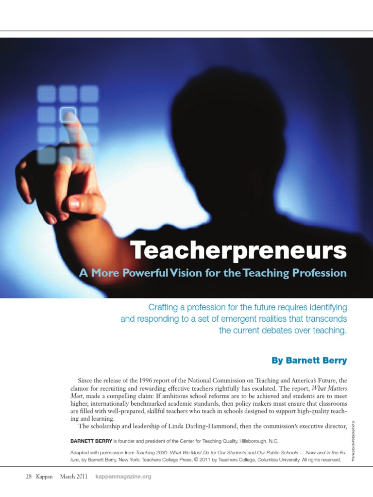 Teacher Preneur S | PDF | Teachers | Leadership