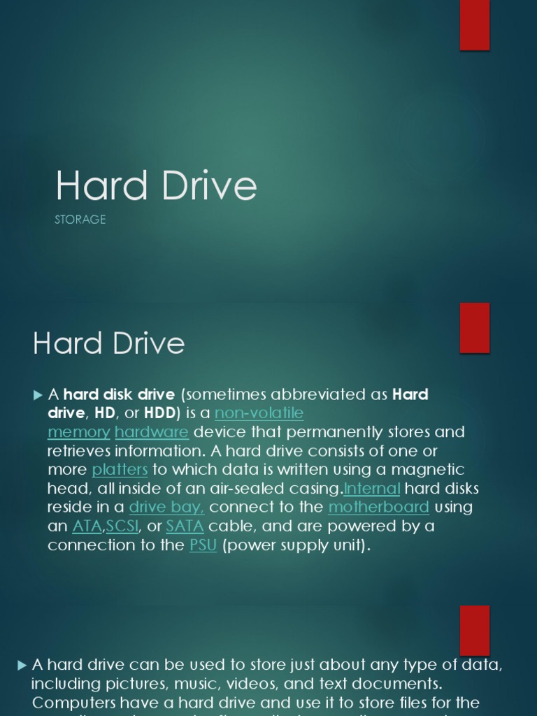 An In-Depth Look at Hard Drive Components, Storage, and History | PDF | Hard Disk Drive ...
