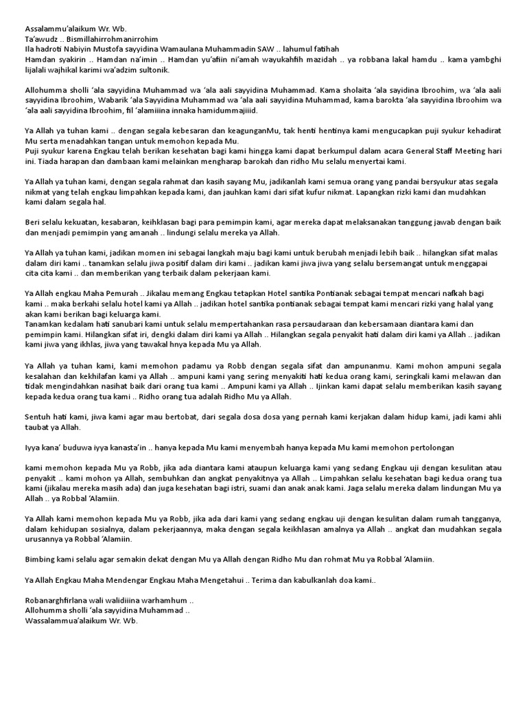 Doa General Staff Meeting | PDF