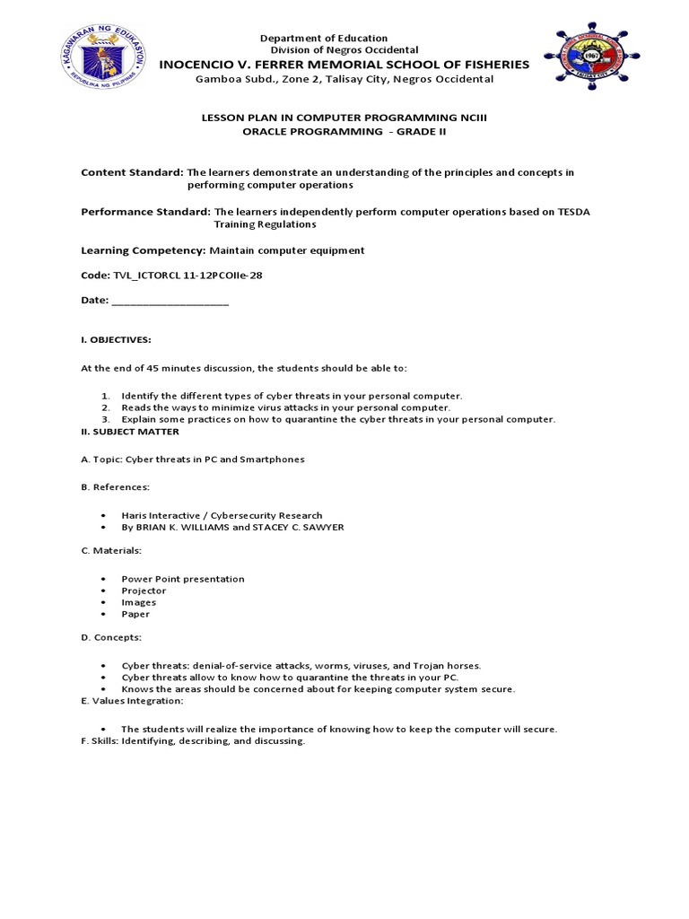 Lesson Plan 1 | PDF | Computer Virus | Malware