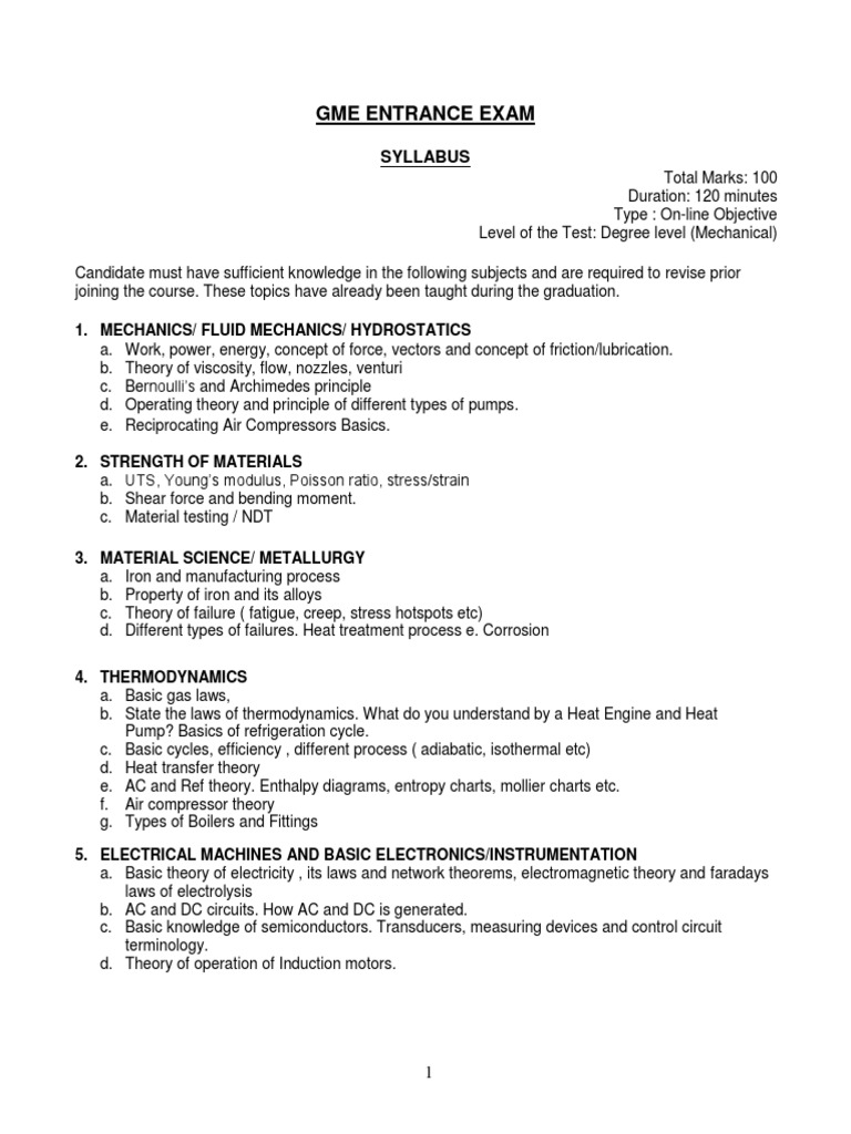 Gme Sample Question Paper | PDF | Steel | Materials Science