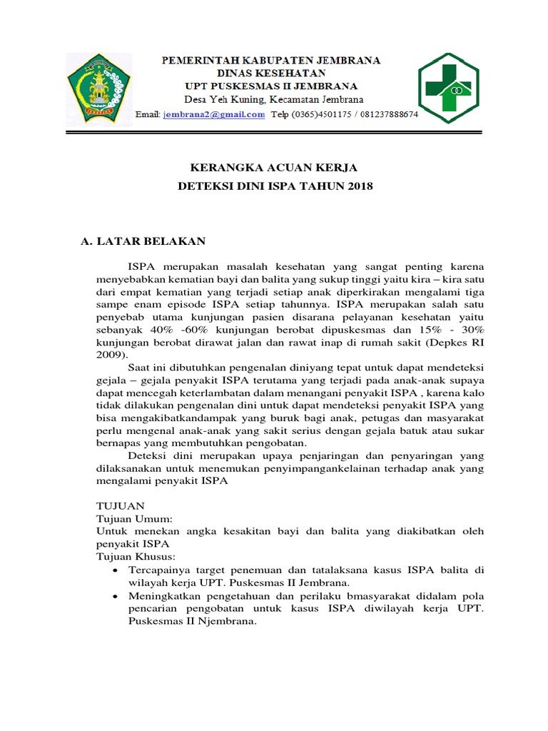 KAK Deteksi Dini Ispa | PDF