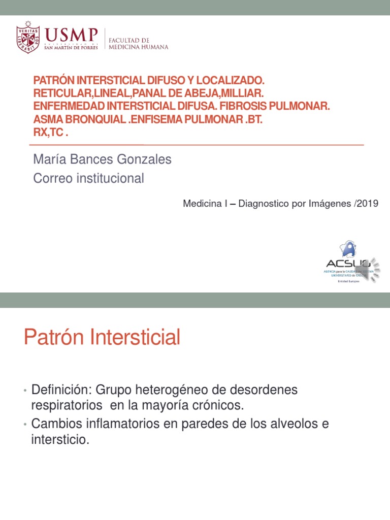 Tema 4 RX y TC Patron Intersticial, TBC, Fibrosis, Asma | PDF | Pulmón ...