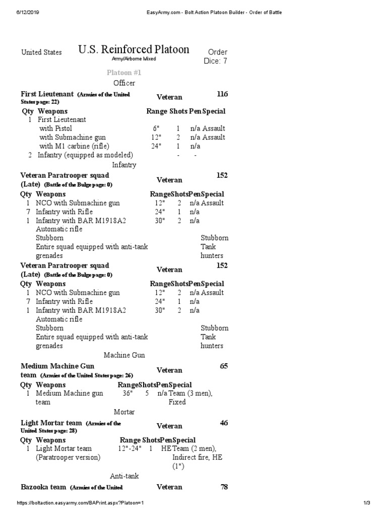 US Army Bolt Action | PDF | Anti Tank Warfare | Platoon