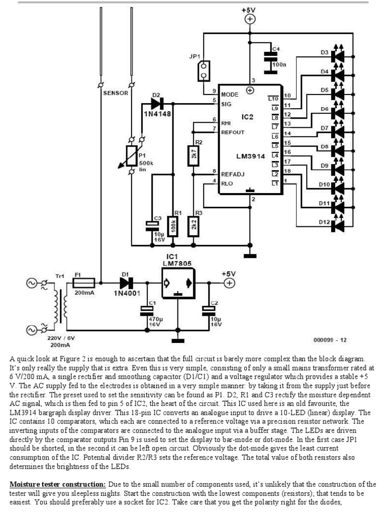 Soil Moisture Sensor Circuit Guide | PDF | Rectifier | Electrical Equipment