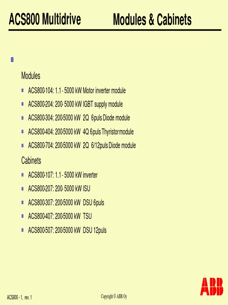 ACS800 Multidrive Modules & Cabinets | PDF | Power Inverter ...
