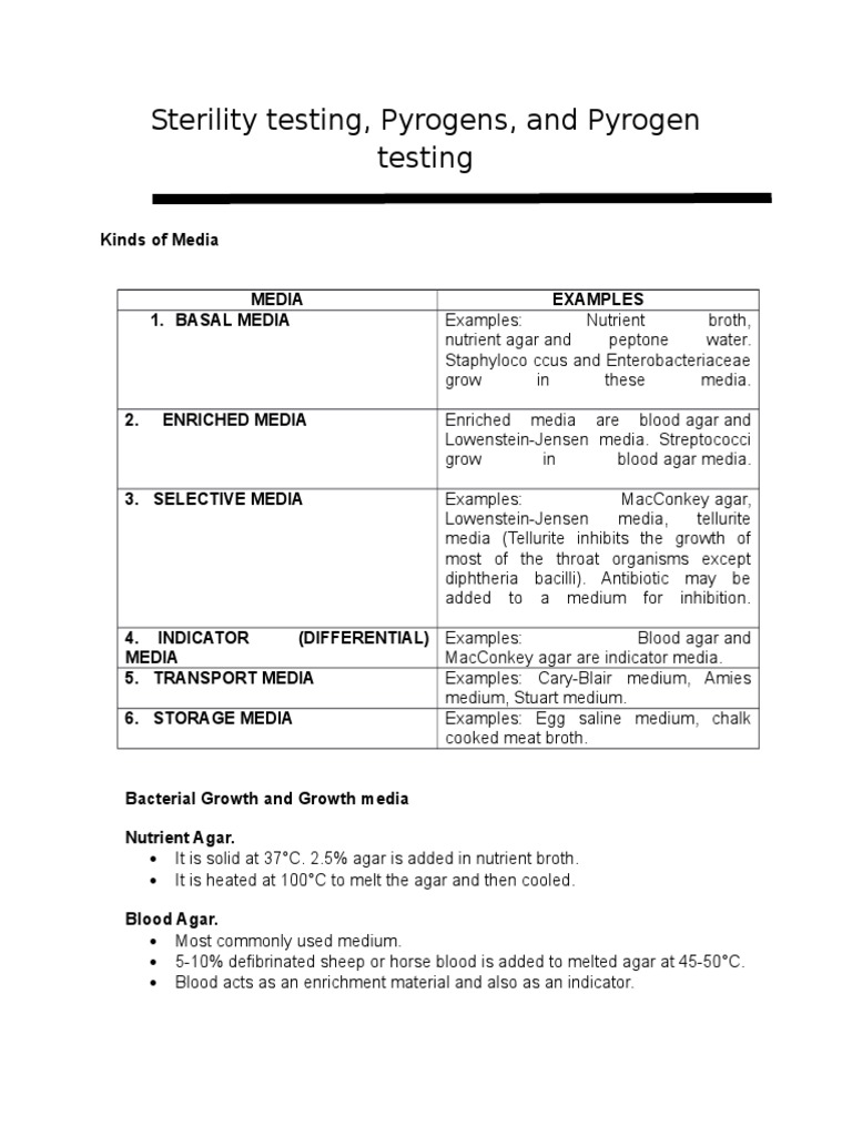 Pyrogen Testing | PDF | Growth Medium | Lipopolysaccharide