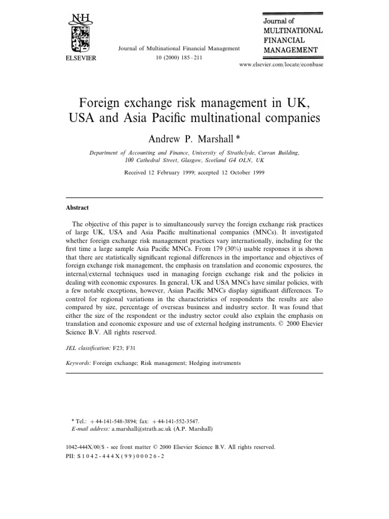 Foreign Exchange Risk Management in UK, USA and Asia Pacific ...