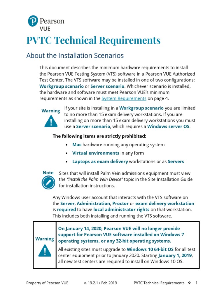 PVTC Technical Requirements | PDF | 64 Bit Computing | Microsoft Windows
