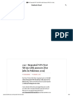 NTS Sample Paper for NAT Test | PDF | Multiple Choice | Test (Assessment)