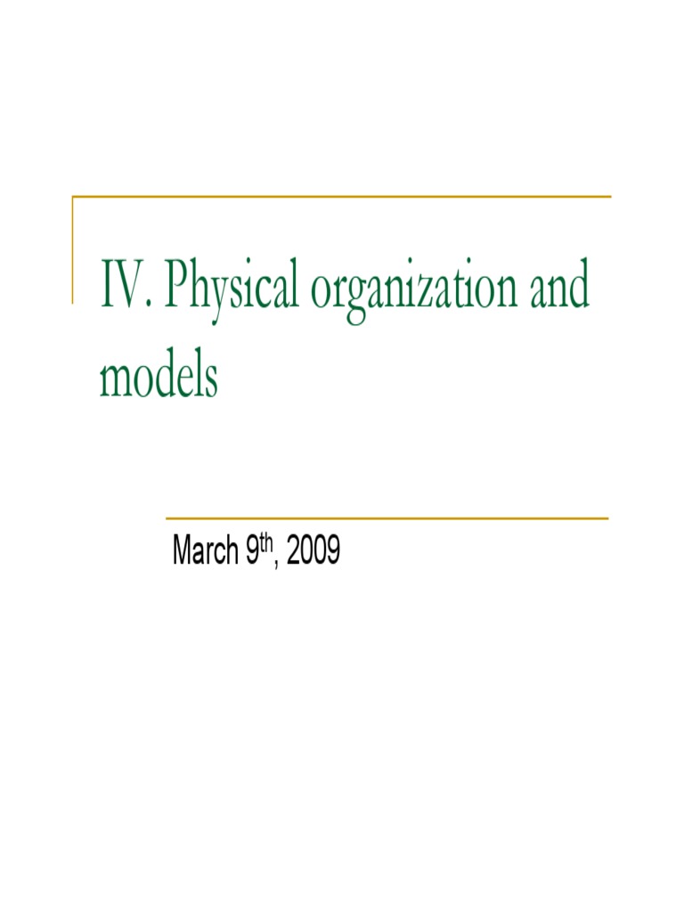 Physical Organization and Models Overview | PDF | Computer Cluster ...
