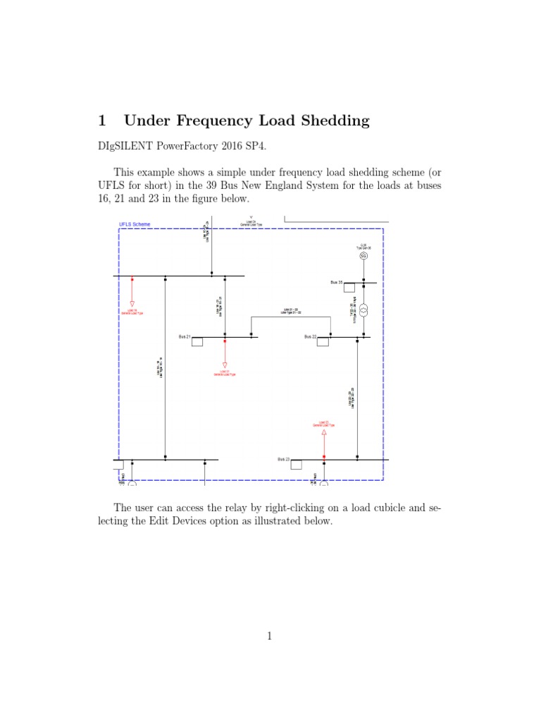 Under Frequency Load Shedding Scheme in DIgSILENT (UFLS) | PDF ...
