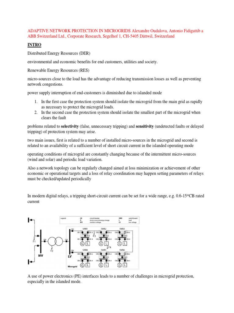 Adaptive Protection Notes | PDF | Electrical Grid | Electrical Engineering