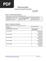Ojt Training Plan Template | PDF | Cognition | Learning