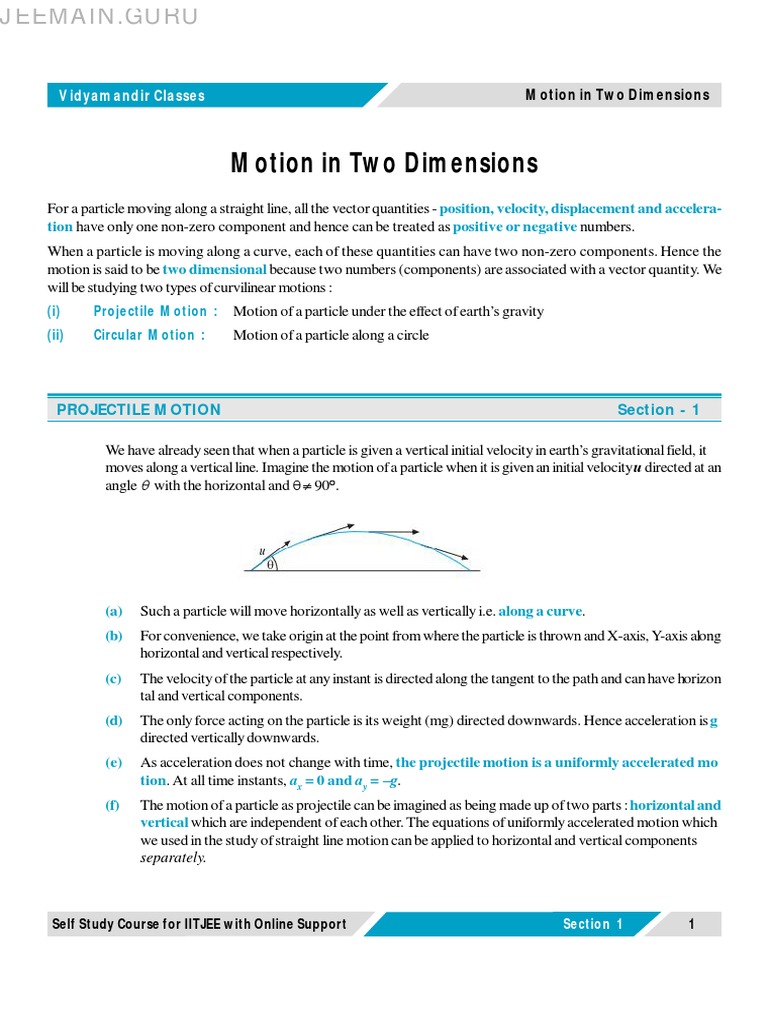 Motion in 2D | PDF | Acceleration | Spacetime