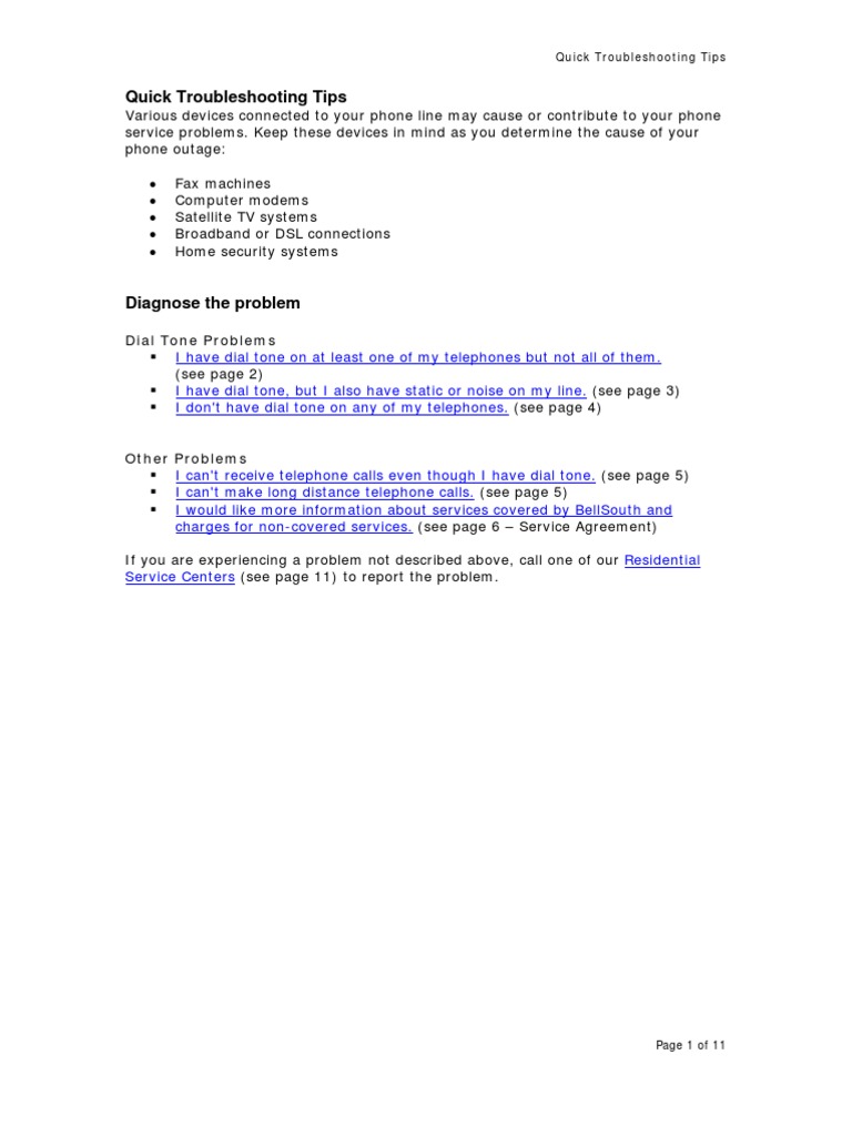 Quick Troubleshooting Tips | PDF | Telephone | Telephone Call