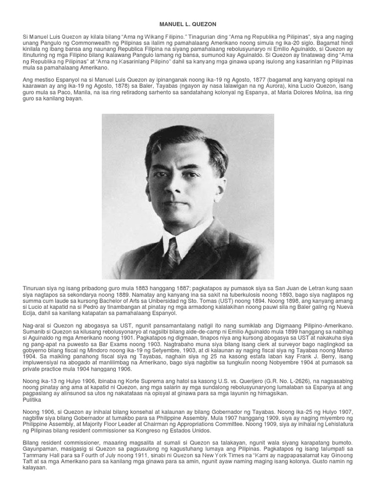 Manuel L. Quezon | PDF