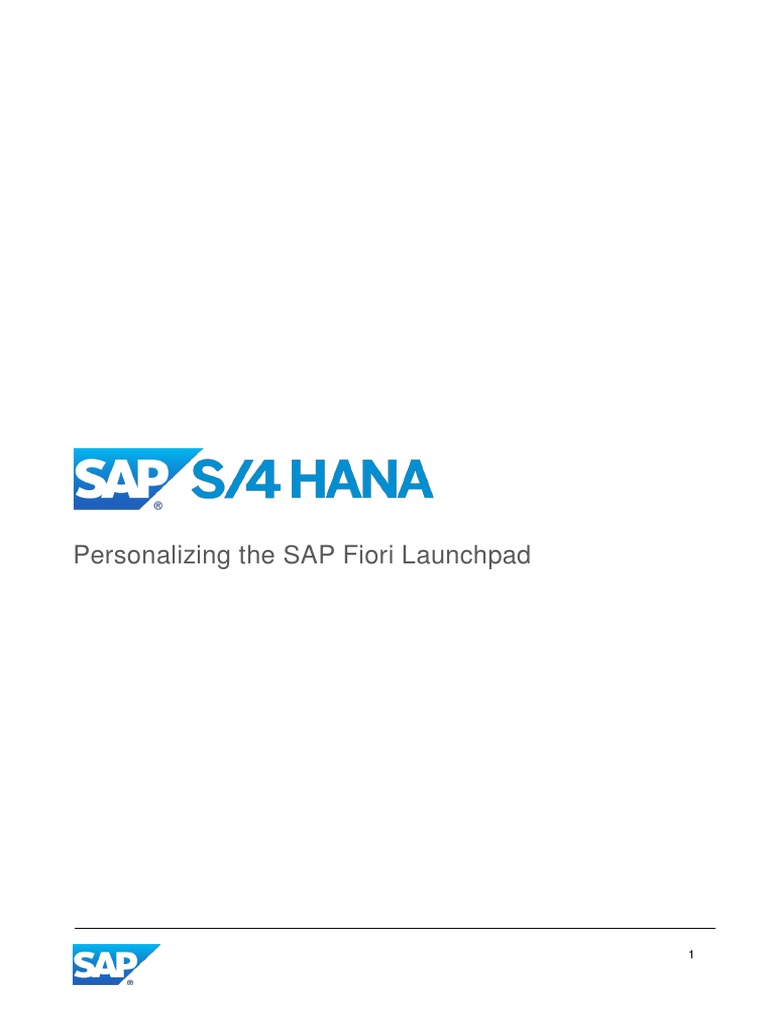 Personalizing The SAP Fiori Launchpad | PDF | Mobile App | Multimedia