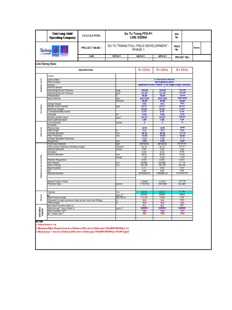 Line Sizing Analysis and Selection for Upstream Pipeline of BDV 2606A-7 ... Line Sizing Analysis and Selection for Upstream Pipeline of BDV 2606A-7 ...