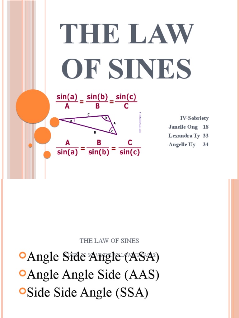 The Law of Sines | PDF | Triangle | Sine