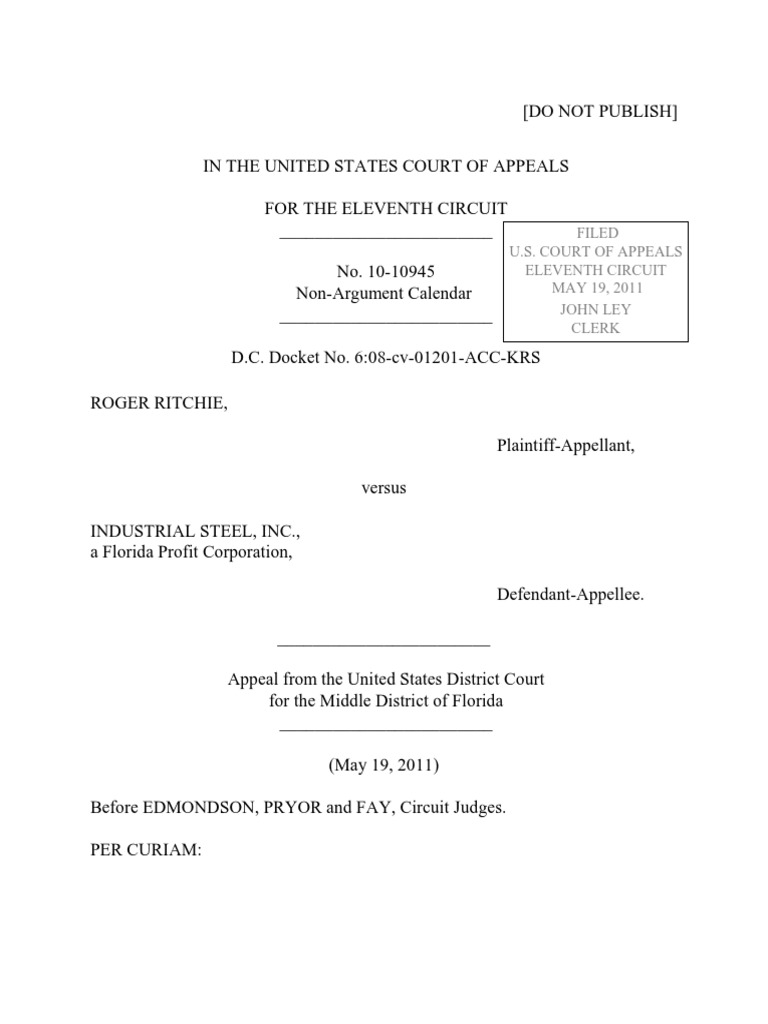 Eleventh Circuit | PDF | Summary Judgment | Civil Rights Act Of 1964