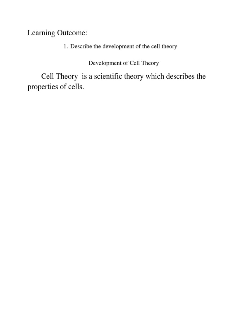 Development of Cell Theory1 | PDF