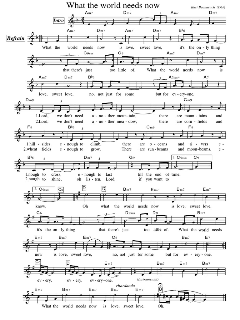 What The World Needs Now | PDF