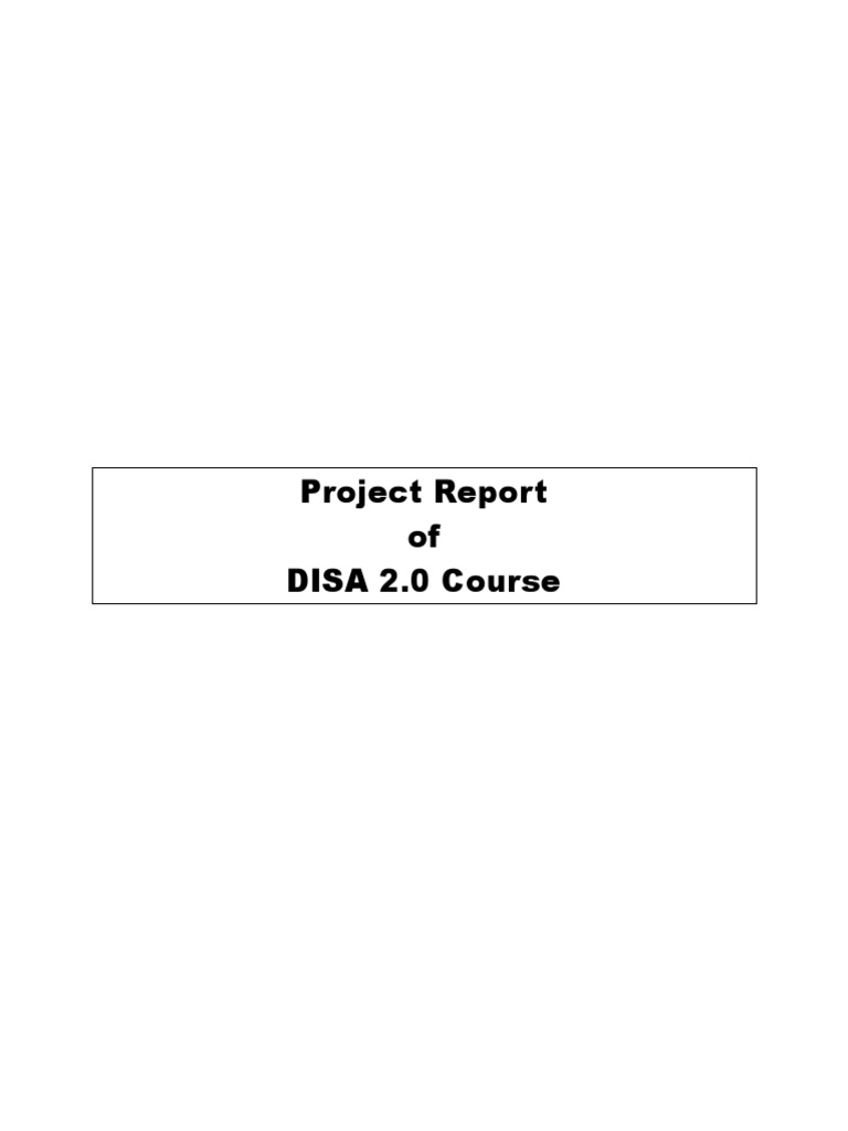 Project Report of DISA 2.0 Course | PDF | Audit | Sap Se