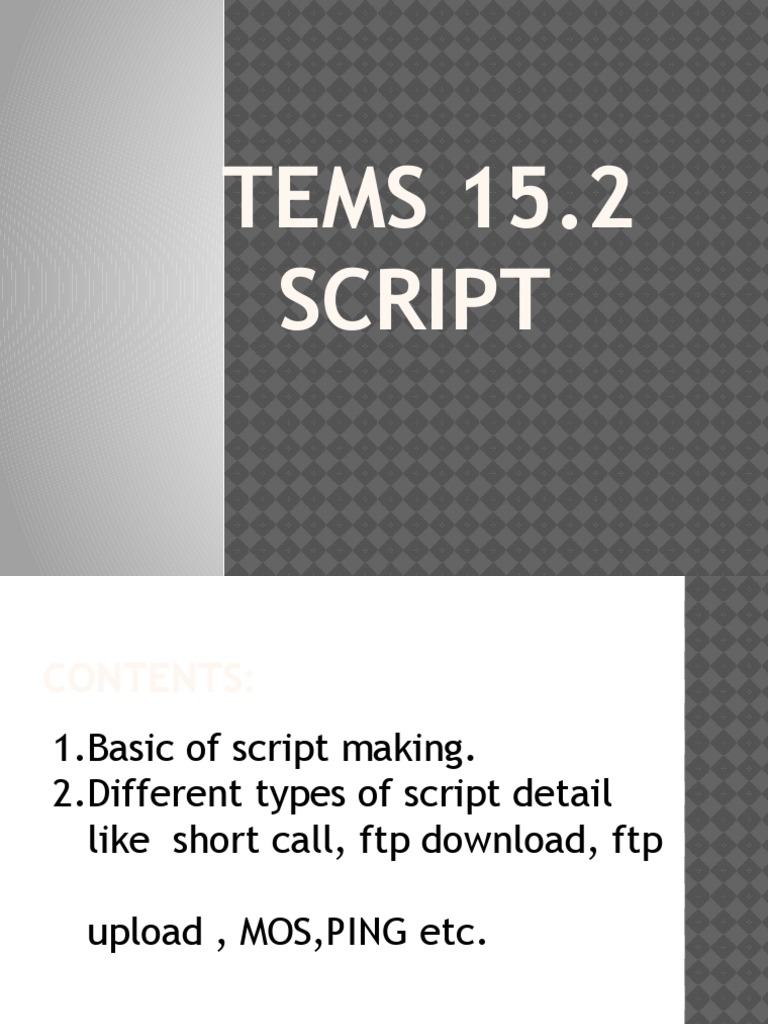 Tems 15 Script | PDF