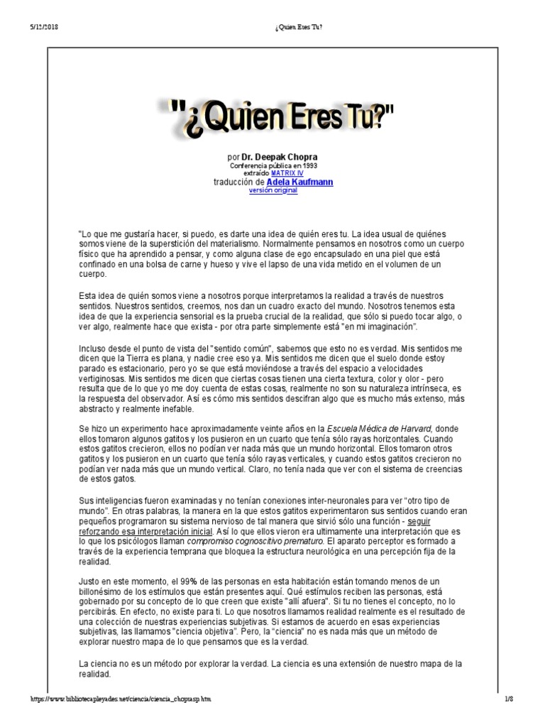 ¿Quien Eres Tu? | PDF | Física | Mente