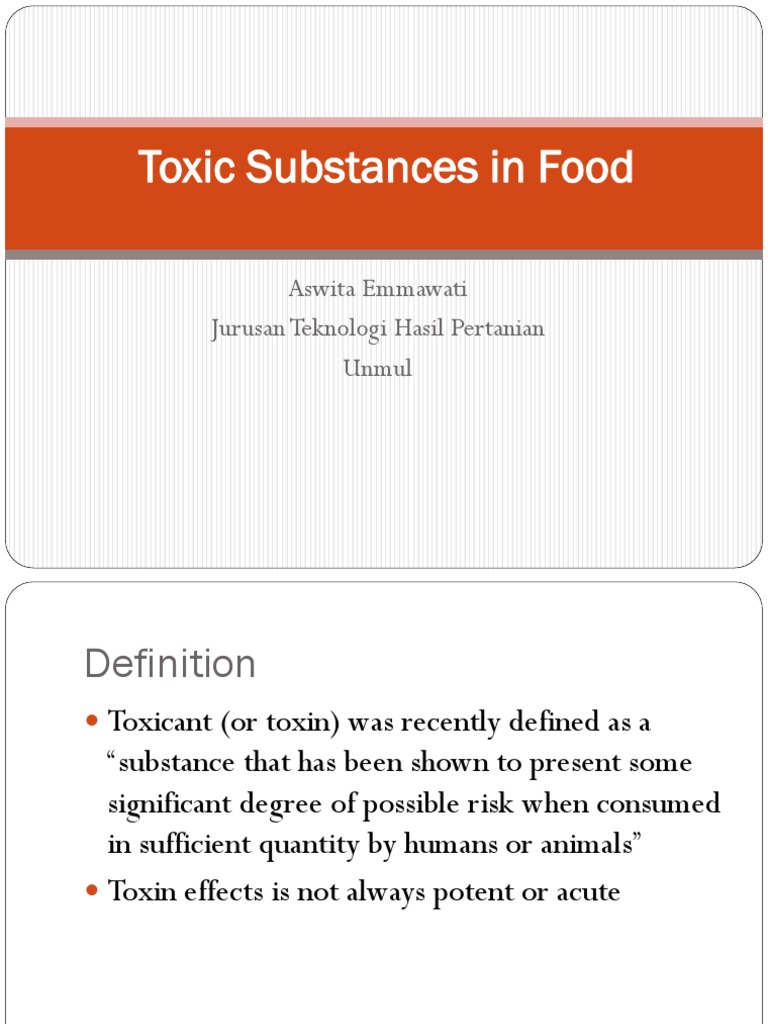 Toxic Substances in Food | PDF | Poison | Toxicity