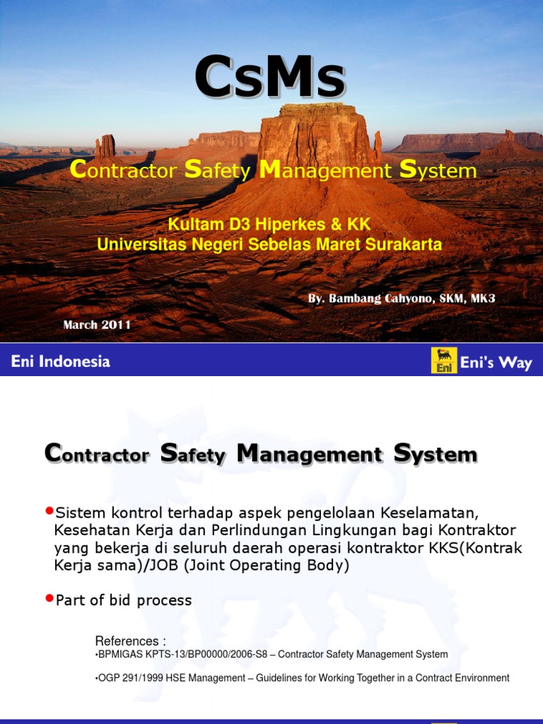 Csms | PDF | Drilling Rig | Risk Assessment