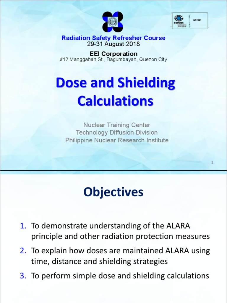 02 Dose and Shielding Calculations RSRC 2018 EEI | PDF | Ionizing ...