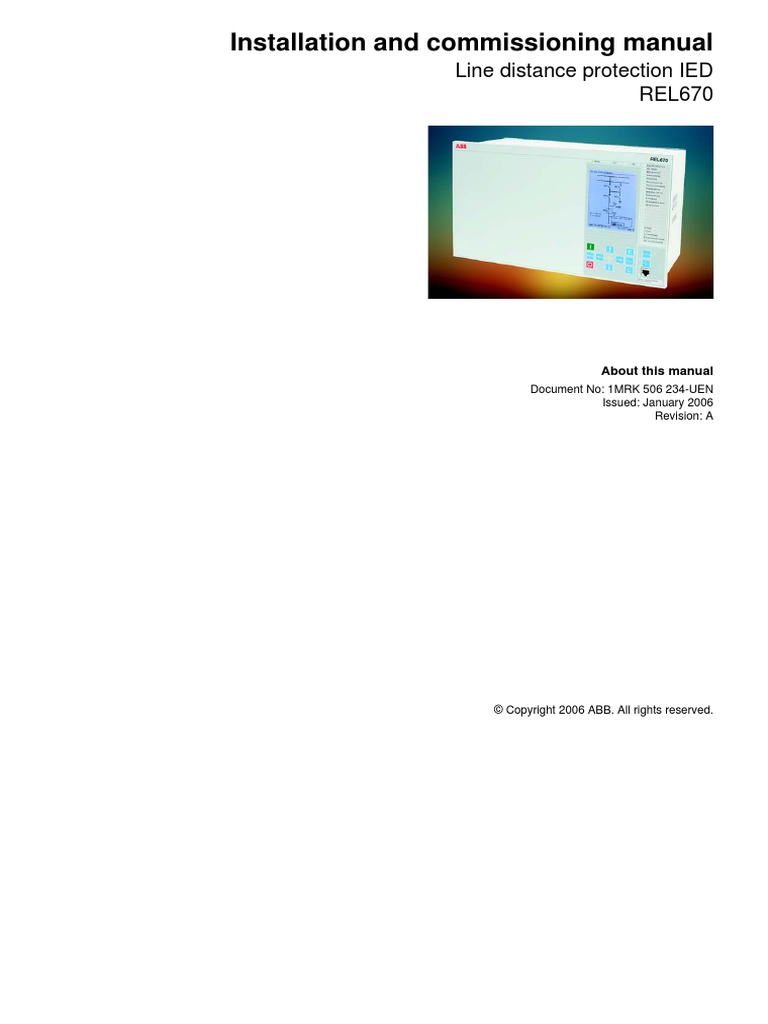 REL670 Installation and Commissioning Manual | PDF | Electrostatic ...