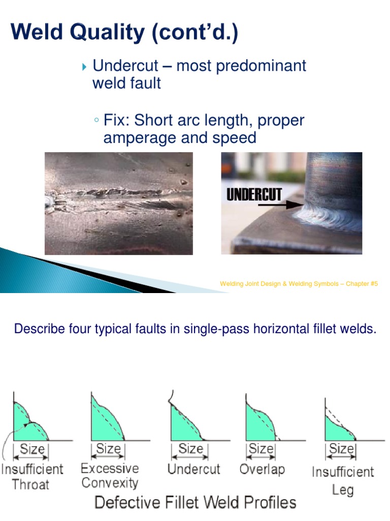 Undercut - Most Predominant Weld Fault Fix: Short Arc Length, Proper ...