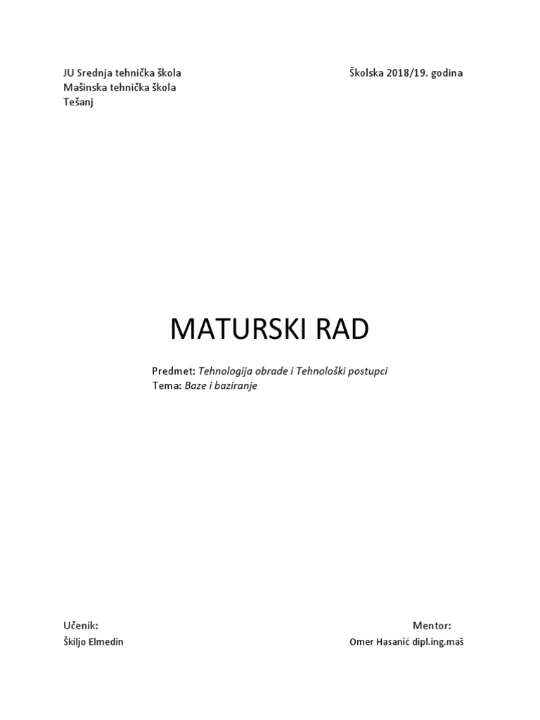 Maturski Rad | PDF