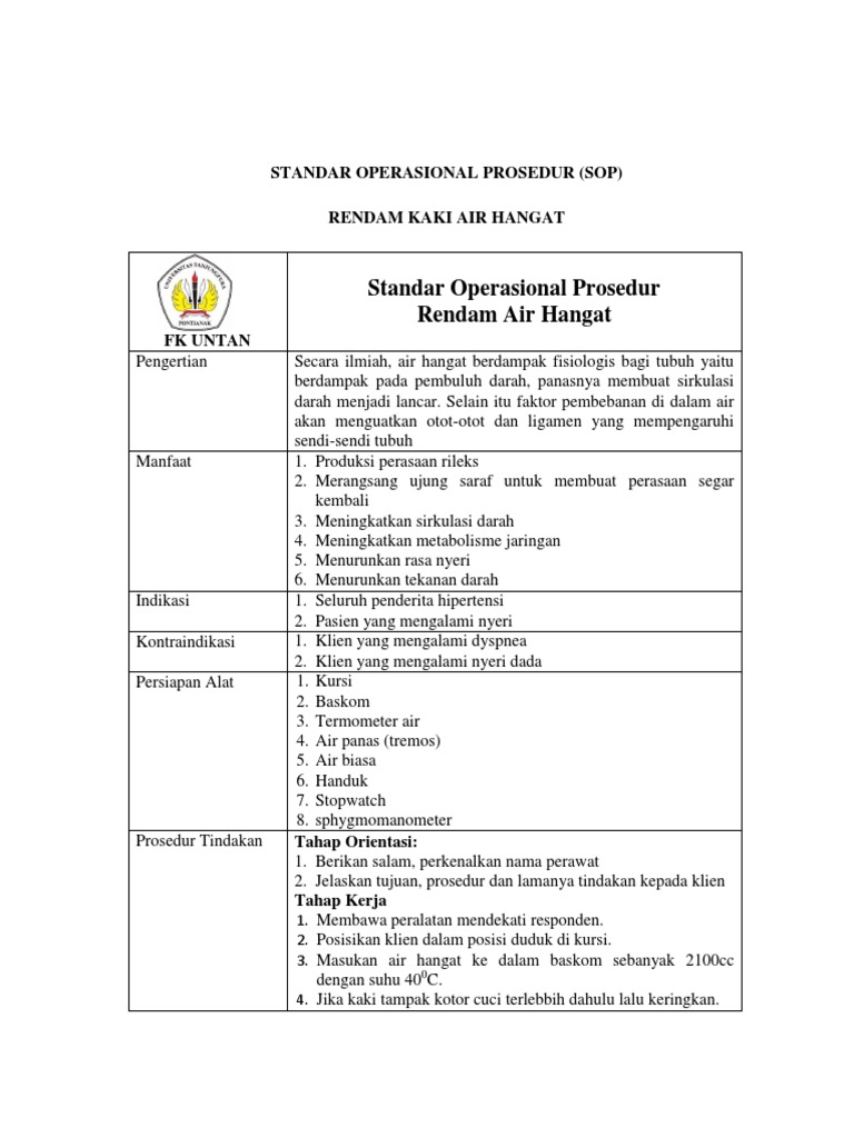 Sop Rendam Air Hangat Ezy | PDF | Kesehatan Holistik