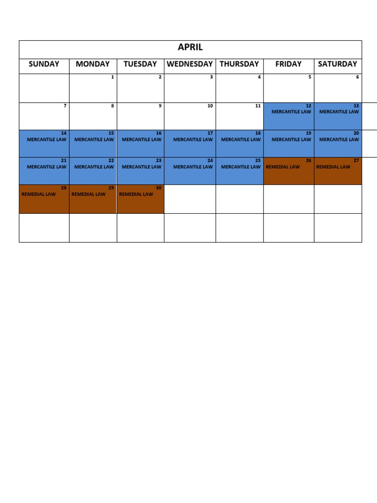 Review Schedule Marked | PDF