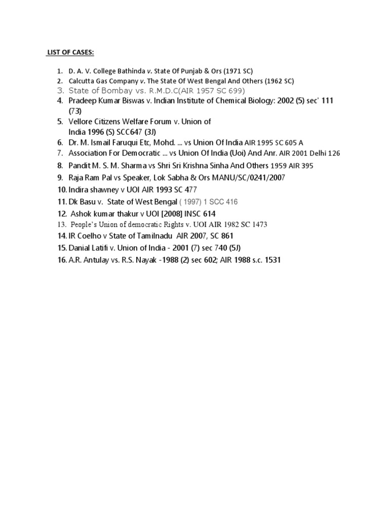 List of Cases | PDF
