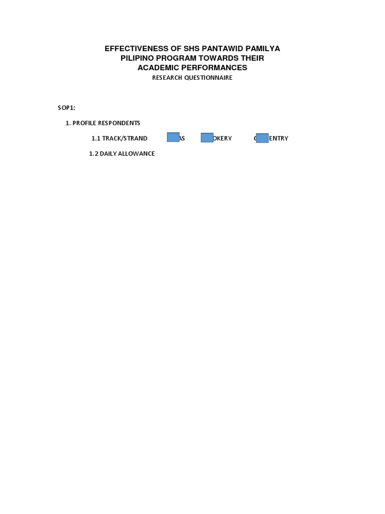 4ps Questionnaire | PDF