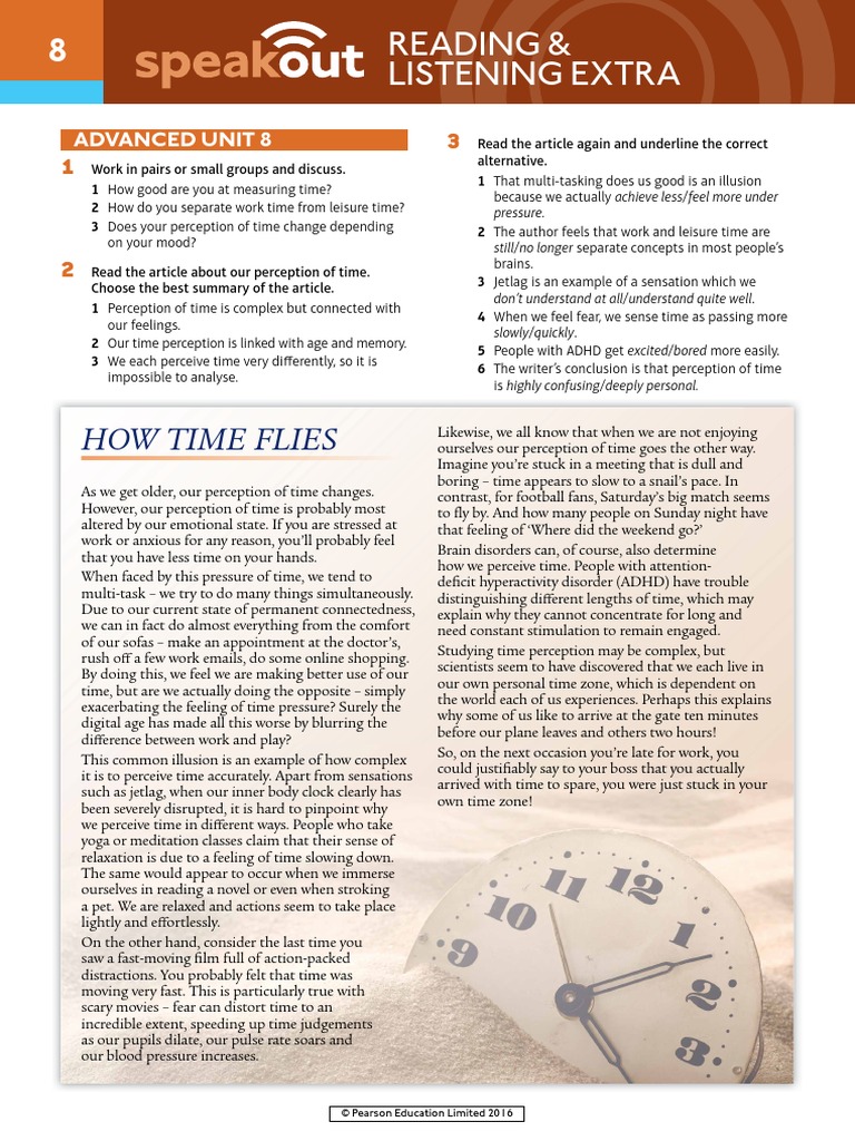 So 2nd Ed Adv Read Extra U8 | PDF | Time Perception | Perception
