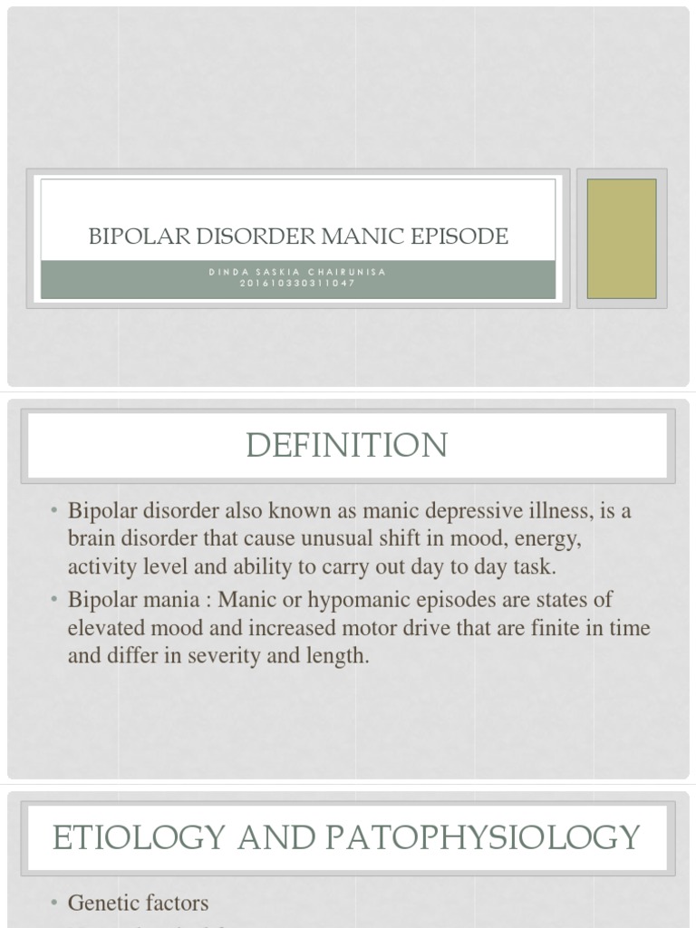 Bipolar Disorder Manic Episode | PDF | Mania | Bipolar Disorder