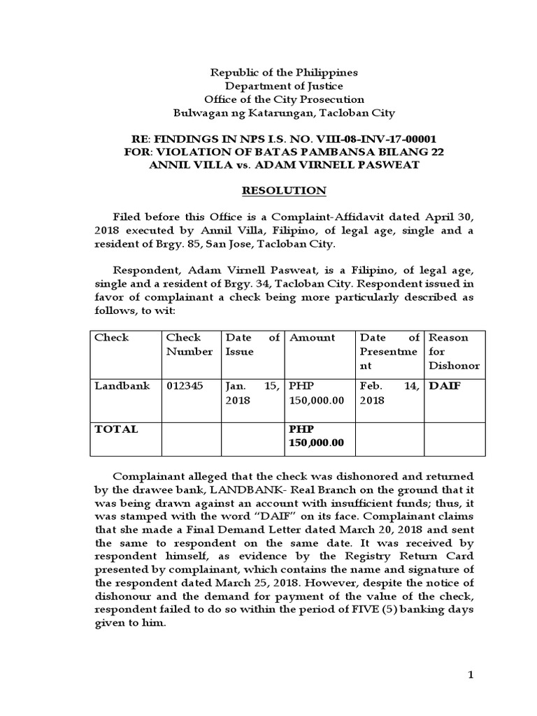 RESOLUTION | PDF | Cheque | Payments