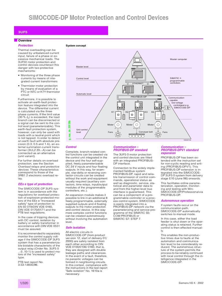 SIMOCODE-DP Motor Protection and Control Devices | PDF | Relay | Electric Motor