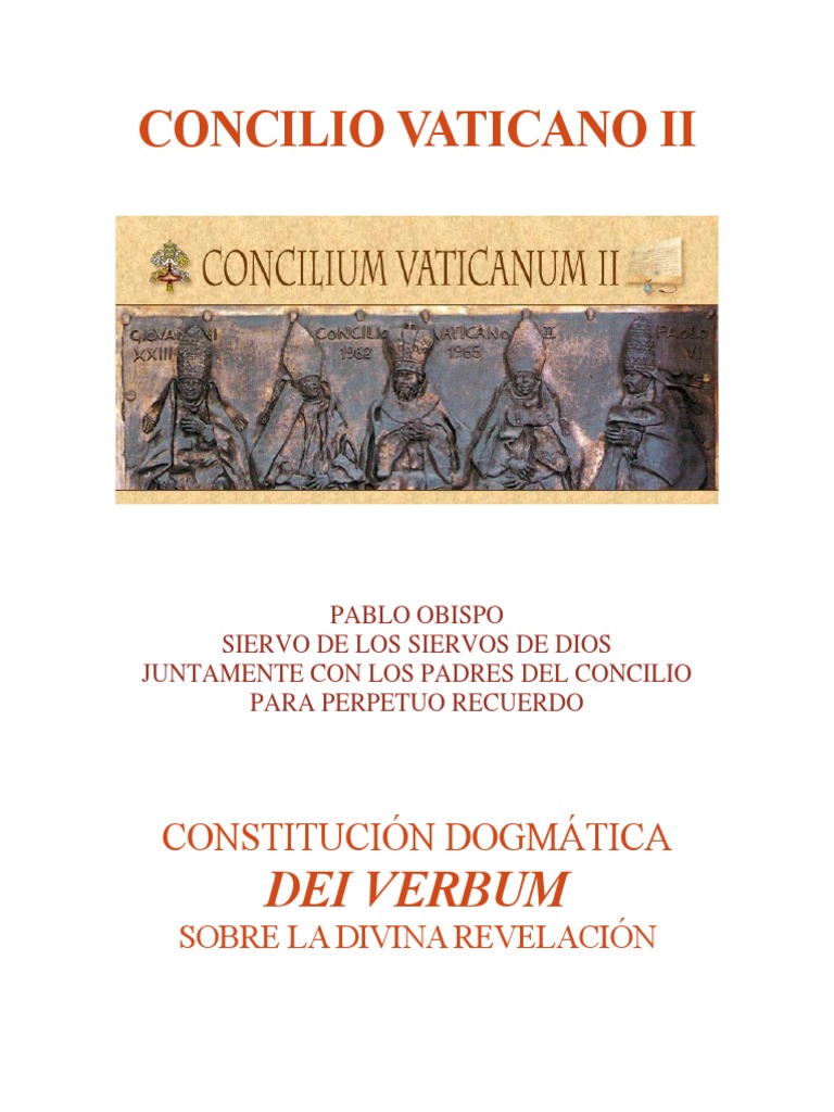 Constitución Dei Verbum: Revelación Divina | PDF | Biblia | Iglesia ...