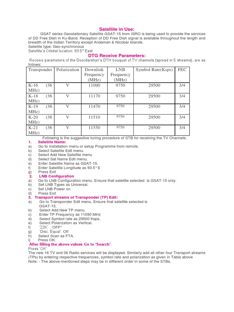 Free DTH | PDF | Satellite Television | Electrical Engineering