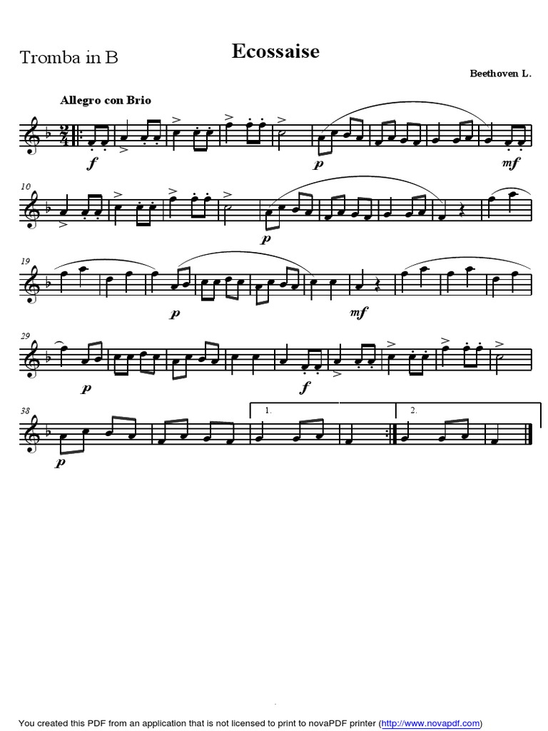 Ecossaise: Tromba in B | PDF
