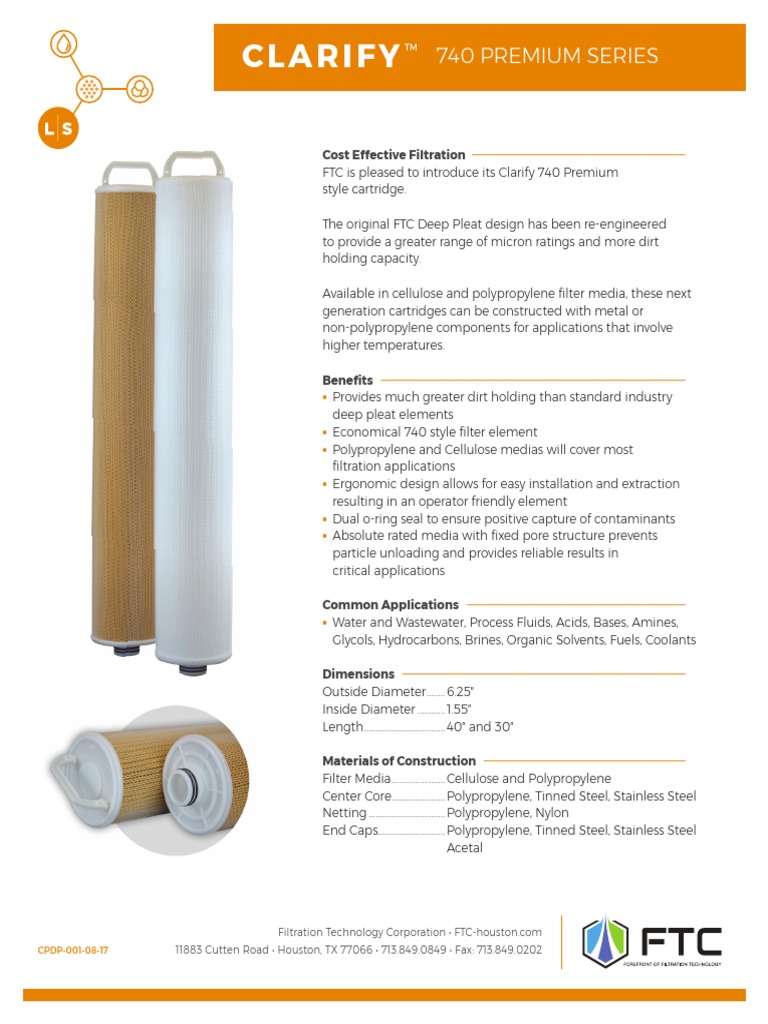 Clarify: 740 Premium Series | PDF | Filtration | Copyright