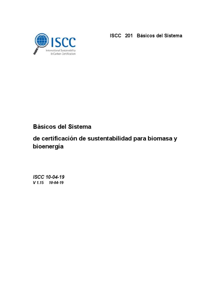 ISCC 201 Básicos Del Sistema | PDF | Biocombustible | Biomasa